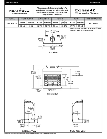 Heat & Glo Exclaim 42 Architect Guide | Manualzz
