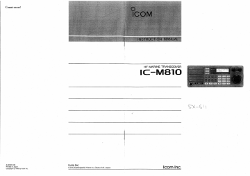 ICOM IC-M810 Owner Manual | Manualzz