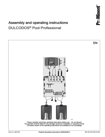 DULCODOS Pool Professional Assembly and operating instructions | Manualzz