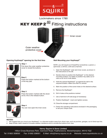Squire KeyKeep 2 Fitting instructions | Manualzz