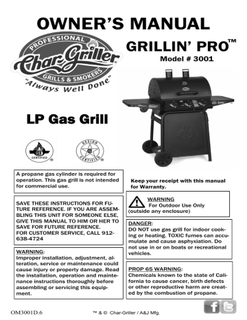 Char-Griller 3001 Owners Manual And Use Manual | Manualzz