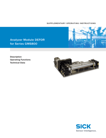 SICK GMS800 - Analyzer Module DEFOR Operating instructions | Manualzz
