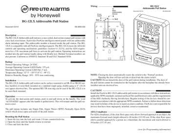 Fire-Lite Alarms BG-12LX Operating instructions | Manualzz