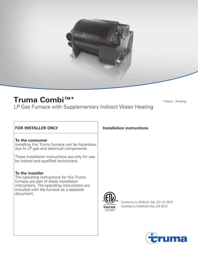 Truma Combi™* | Manualzz