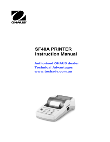 Ohaus SF40A Instruction manual | Manualzz