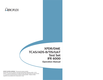 Aeroflex IFR 6000 Test Set Operation Manual | Manualzz