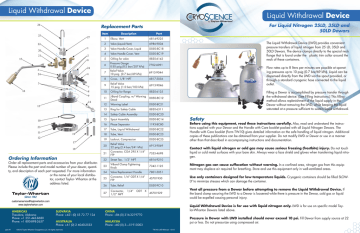Taylor-Wharton Liquid Withdrawal Device 25LD, 35LD and 50LD User Manual | Manualzz
