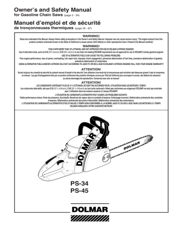 DOLMAR PS 34, PS 45 Owner’s and Safety Manual | Manualzz