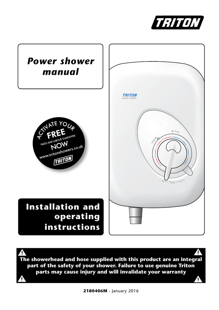 Triton Aquatronic Manual Power Shower Installation And Operating