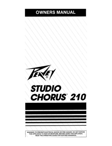 Peavey Studio Chorus 210 Owner Manual | Manualzz