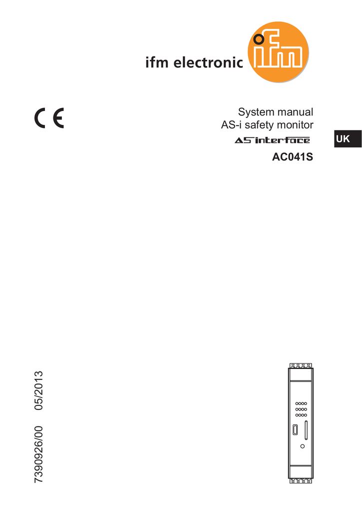 IFM AC041S AS-Interface safety monitor Operating Instructions | Manualzz