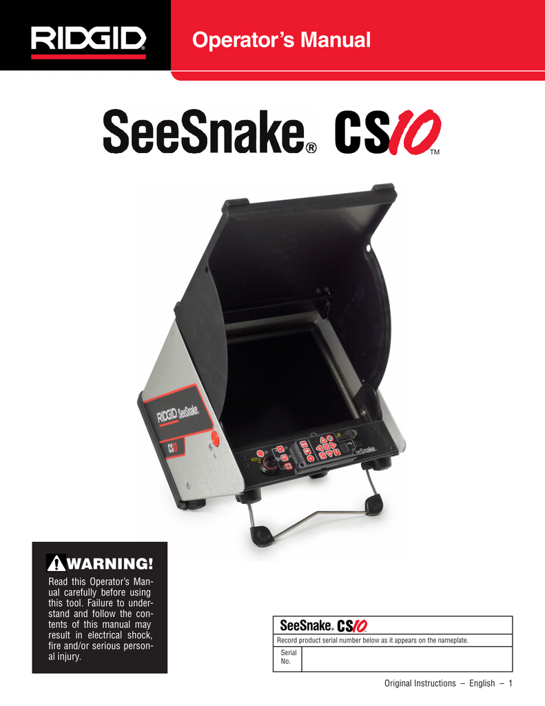 Ridgid CS10 Digital Monitor Manual | Manualzz