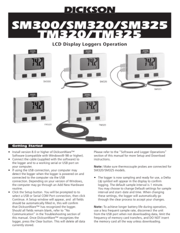 LCD Display Logger SM 300, SM 320, SM 325, TM 320, TM 325 User Manual ...