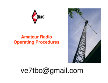 Amateur Radio Operating Procedures - RAC | Manualzz