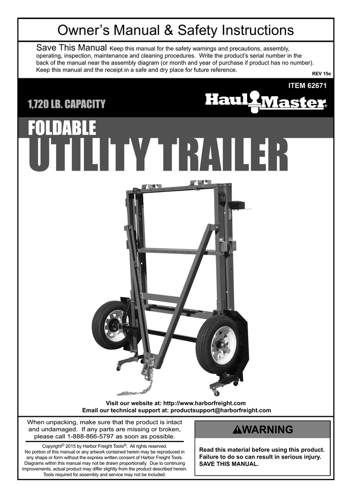 Haul-Master 62671 1720 lb. Capacity 48 in. x 96 in. Super Duty Folding ...