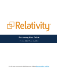 Relativity Processing User Guide | Manualzz