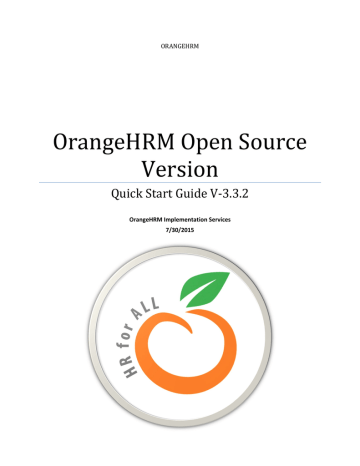 OrangeHRM Open Source V-3.3.2 Quick Start Guide | Manualzz
