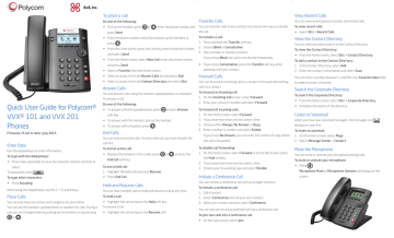 Polycom VVX 201 Quick User Manual | Manualzz