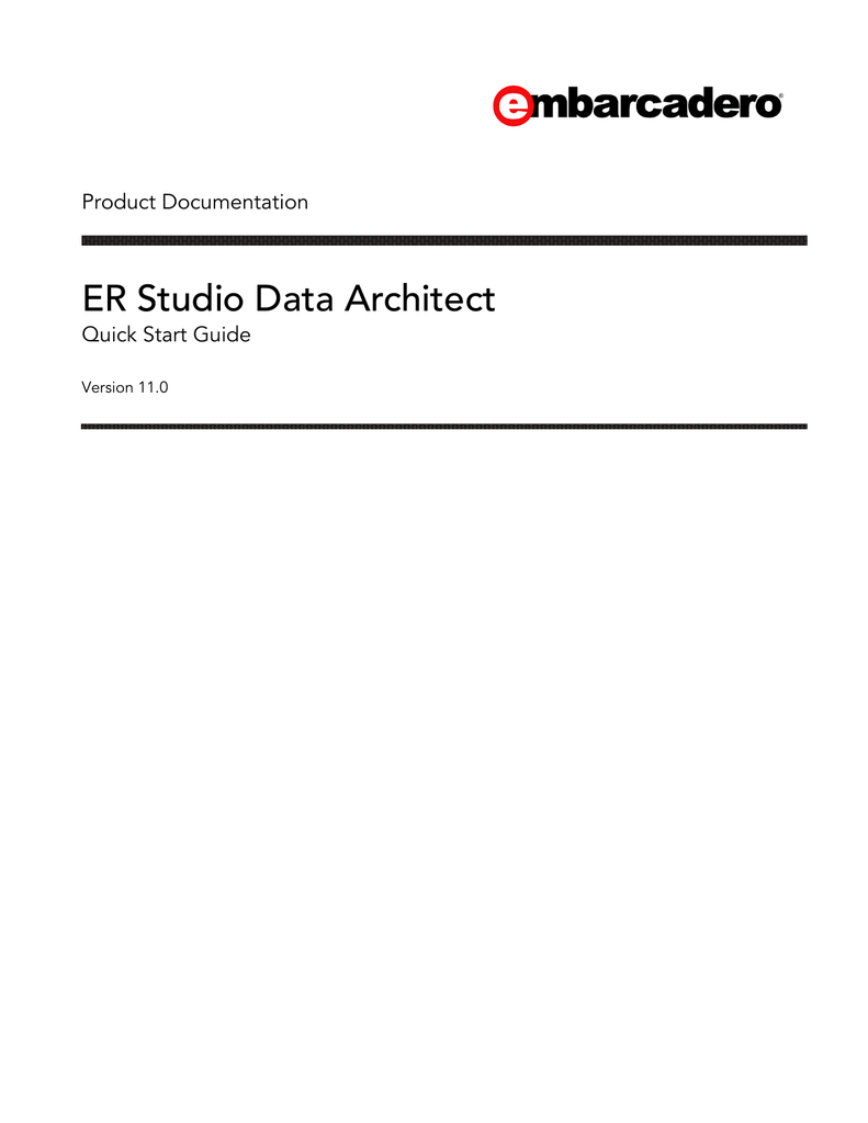 Embarcadero ER/STUDIO DATA ARCHITECT 11.0 Tutorial | Manualzz