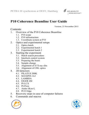 X-ray beamline P10 User Guide | Manualzz