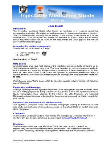 Injectable Medicines Guide Medusa - User Guide | Manualzz