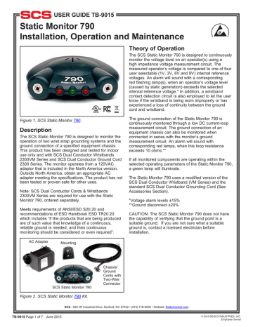 SCS Static Monitor 790 Installation, Operation and Maintenance Manual ...