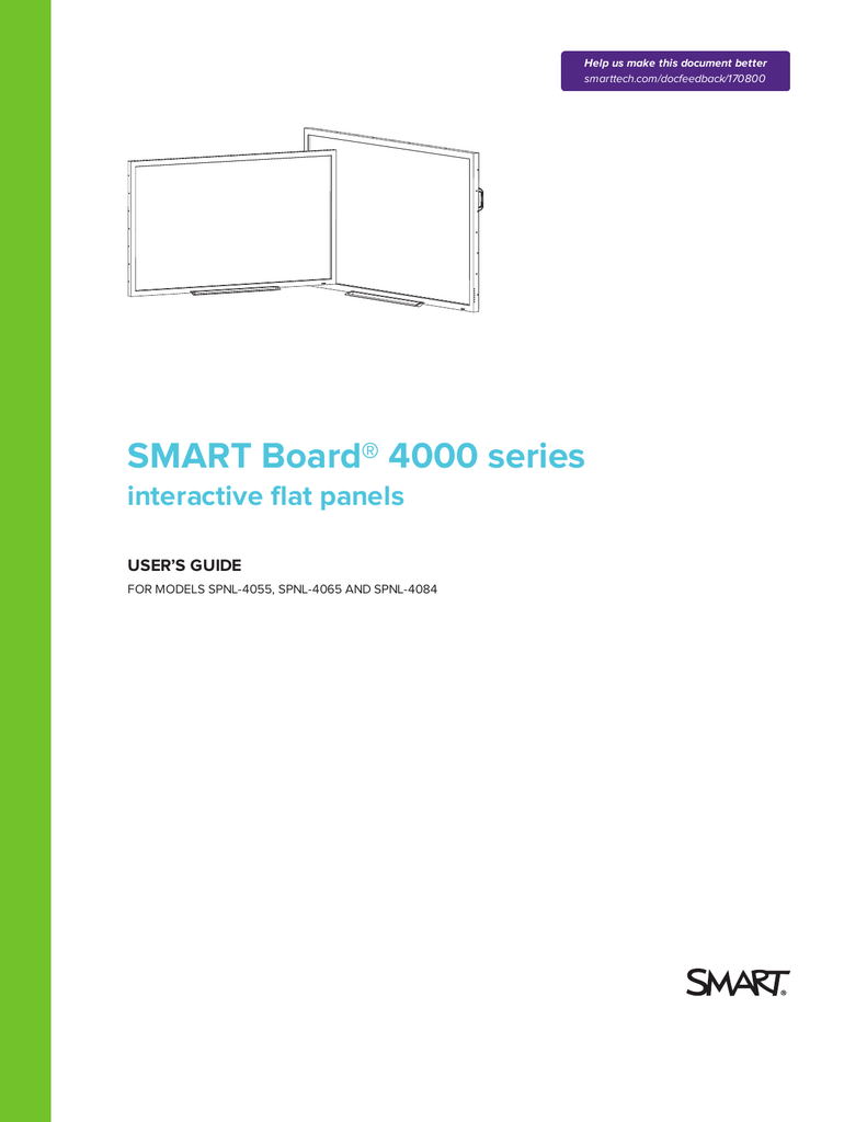 SMARTBOARD SPNL-4075 75" Interactive Flat Panel User Manual | Manualzz
