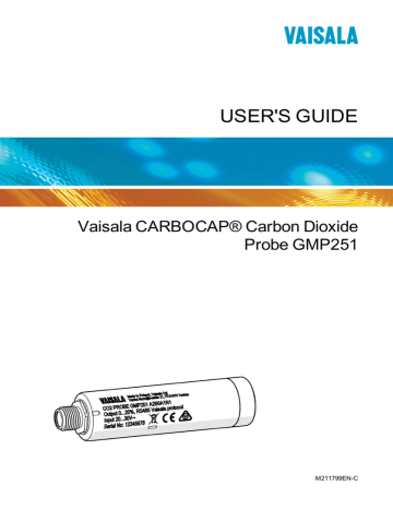 Vaisala CARBOCAP GMP251 User's Guide | Manualzz