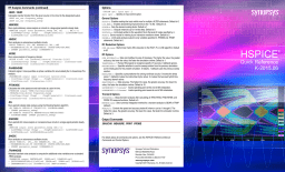 Synopsys HSPICE - Reference manual, User manual, User Guide