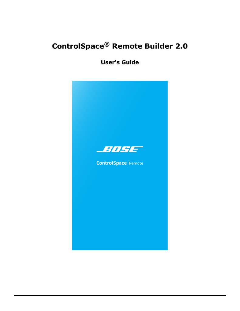 Bose Professional ControlSpace Remote User's guide | Manualzz
