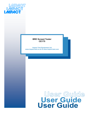 Screed Tester CE175 User Guide | Manualzz