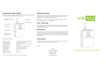 VIEVU LE4 LE4 Quick Start Guide | Manualzz