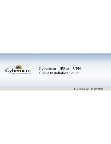 Cyberoam IPSec VPN Client Installation Guide | Manualzz