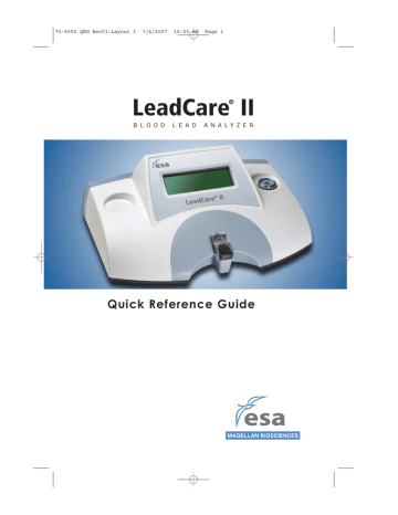 ESA LeadCare II Quick Reference Manual | Manualzz