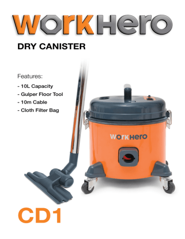 Work Hero CD1 Commercial Vacuum Instruction Manual | Manualzz