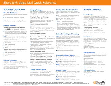 ShoreTel Voice Mail Quick Reference | Manualzz