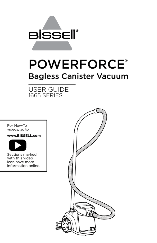 Bissell Powerforce Bagless Canister Vacuum Manual at Virginia Travis blog