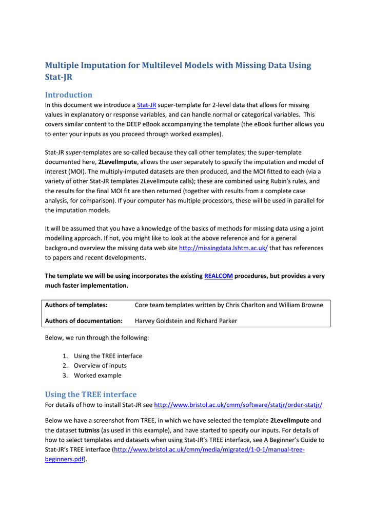 a method for handling missing data is to