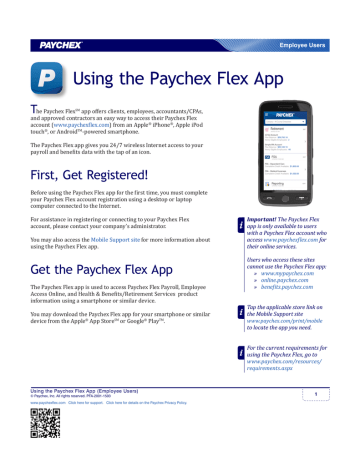 Paychex Flex App User Guide | Manualzz