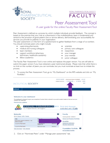 Peer Assessment Tool User Guide | Manualzz