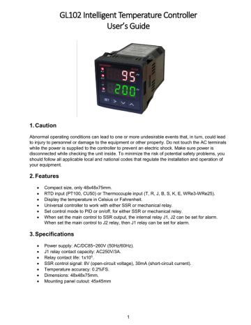 GL102 Intelligent Temperature Controller User’s Guide | Manualzz