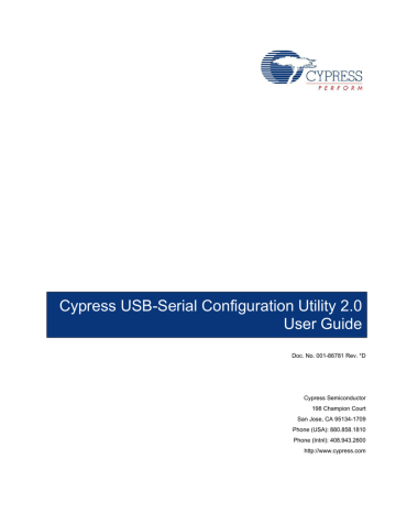 Cypress USB-Serial Configuration Utility 2.0 User Guide | Manualzz
