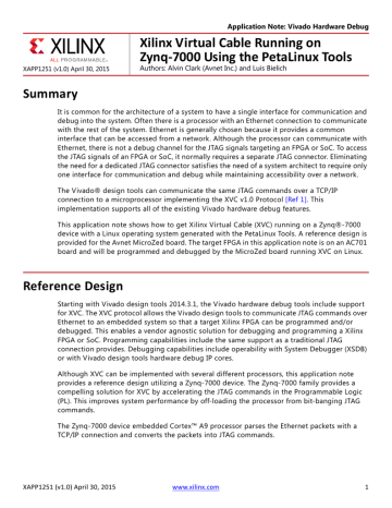 Xilinx Virtual Cable Zynq-7000 Application Note | Manualzz