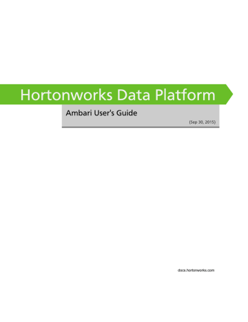 Hortonworks Data Platform Ambari User's Guide | Manualzz