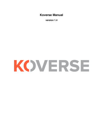 Koverse software Manual | Manualzz