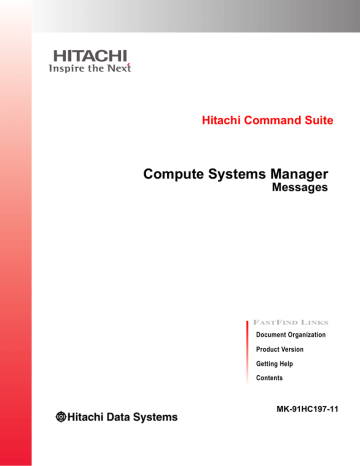 Hitachi Compute Systems Manager Messages Guide | Manualzz