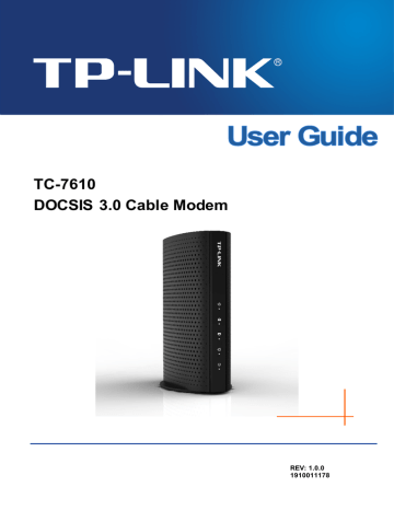 TP-LINK TC 7610 Cable Modem User Guide | Manualzz