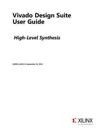 Xilinx Vivado High-Level Synthesis User Guide | Manualzz