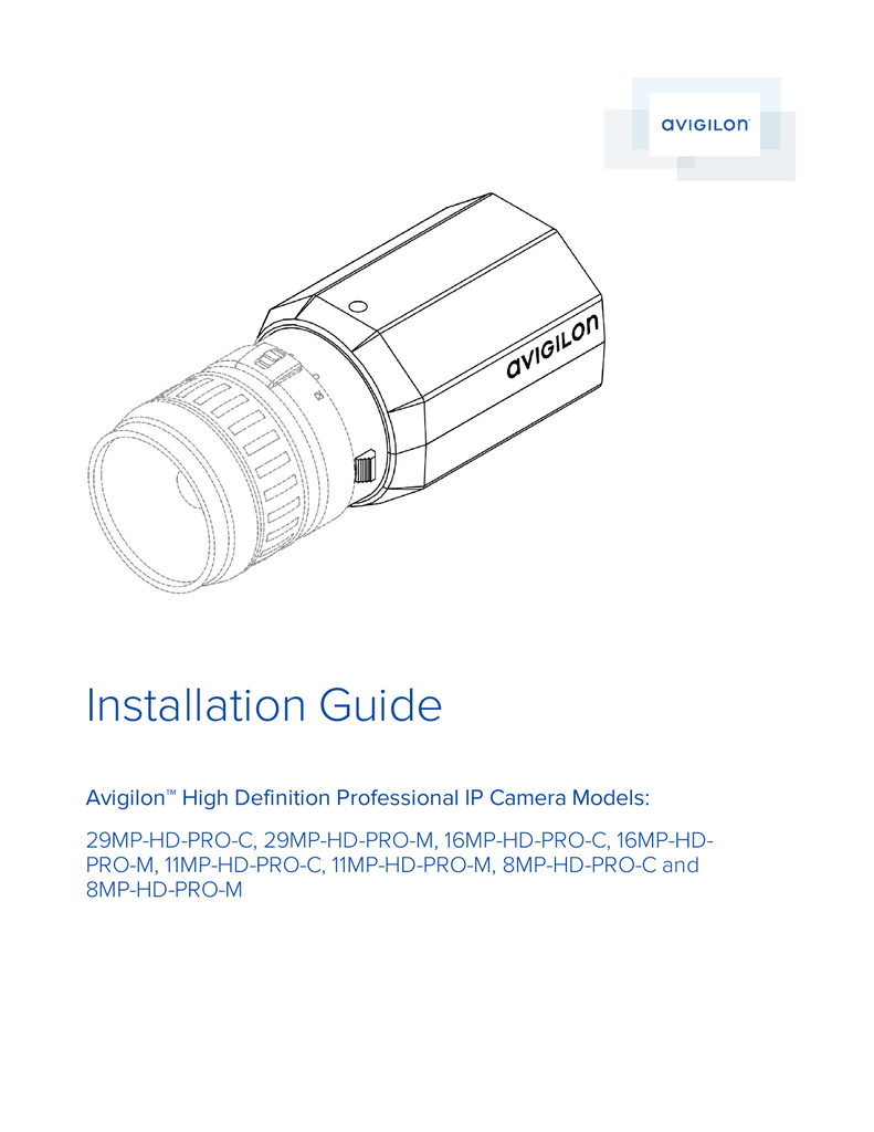 Avigilon 16MP-HD-PRO-C Installation manual | Manualzz