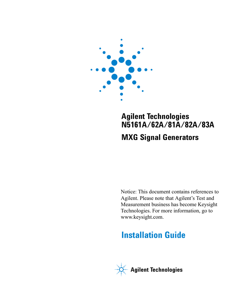 Keysight N5161A/62A and N5181A/82A/83A MXG Signal Generators ...